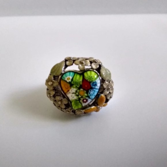 Alan K | Jewelry | Vintage Alan K Murano Heart Ring | Poshmark